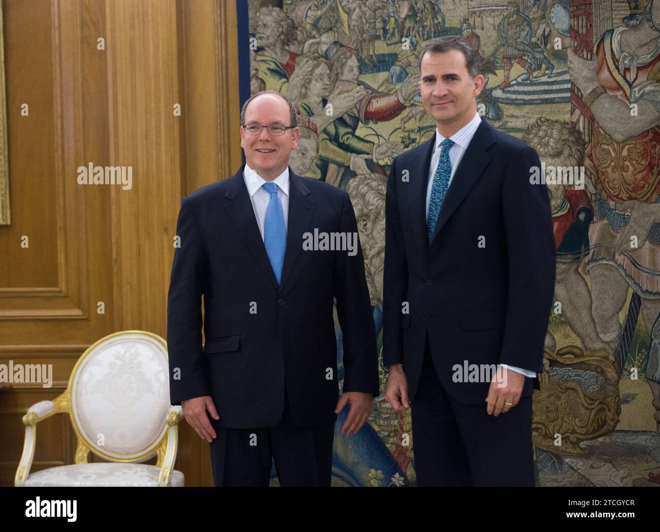 Madrid, 04/22/2016. Visit of Prince Albert Ii of Monaco to King Felipe ...