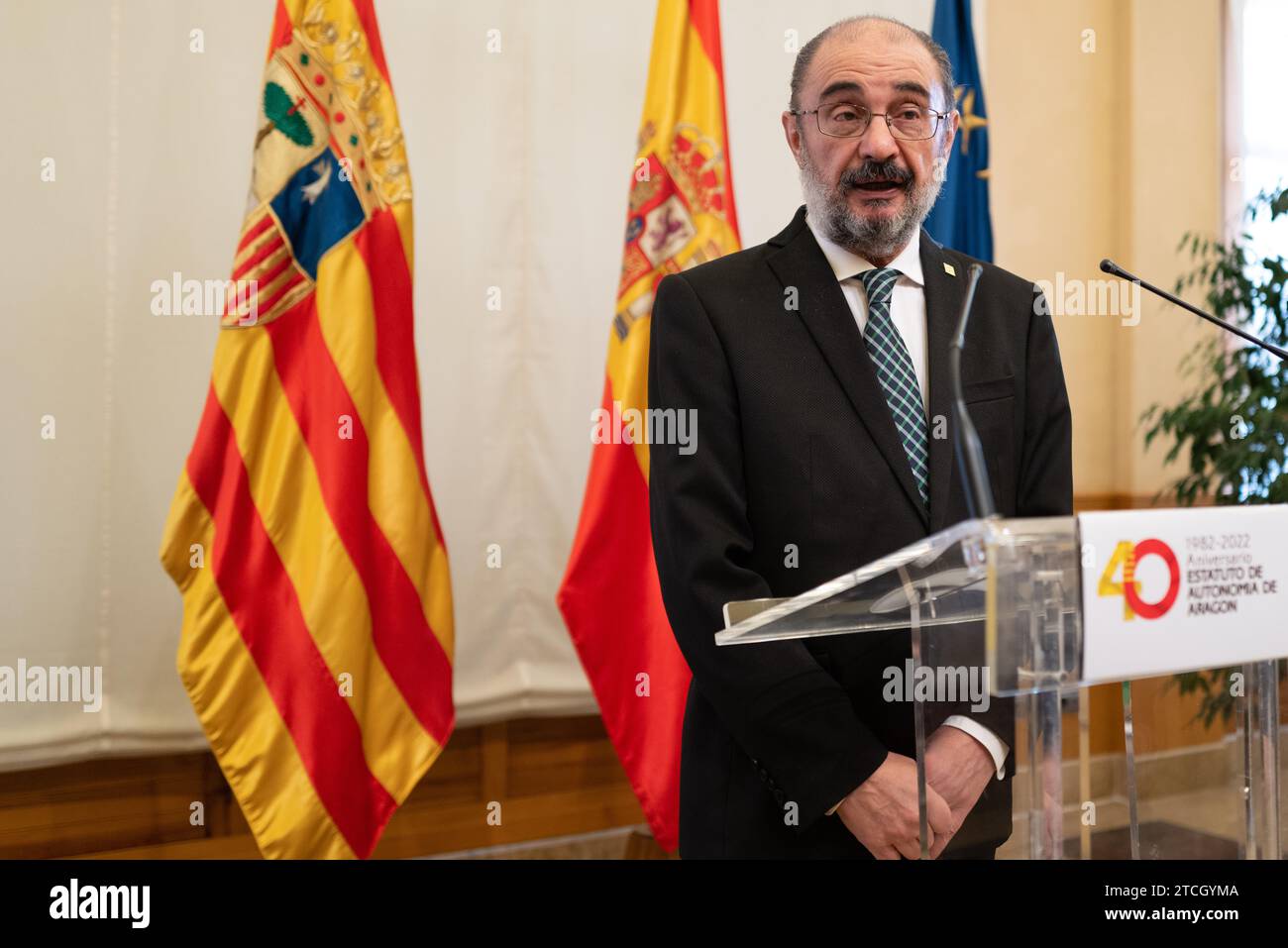 Zaragoza, 01/25/2022. Winter Olympic Games. The president of Aragon ...