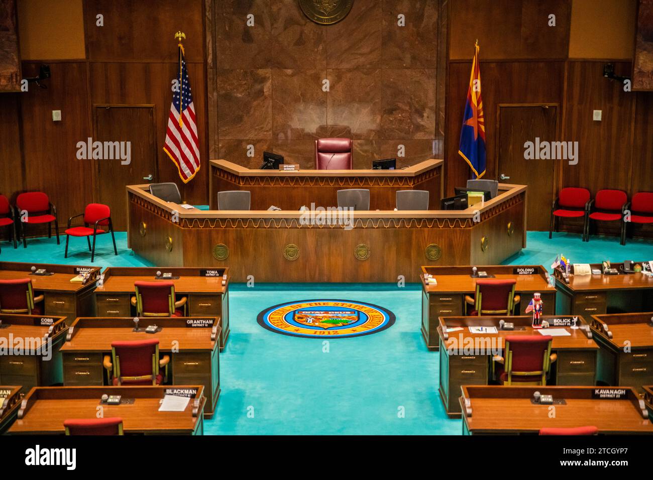 Phoenix, AZ, USA - Nov 3, 2022: The large meeting hall of House Chamber ...