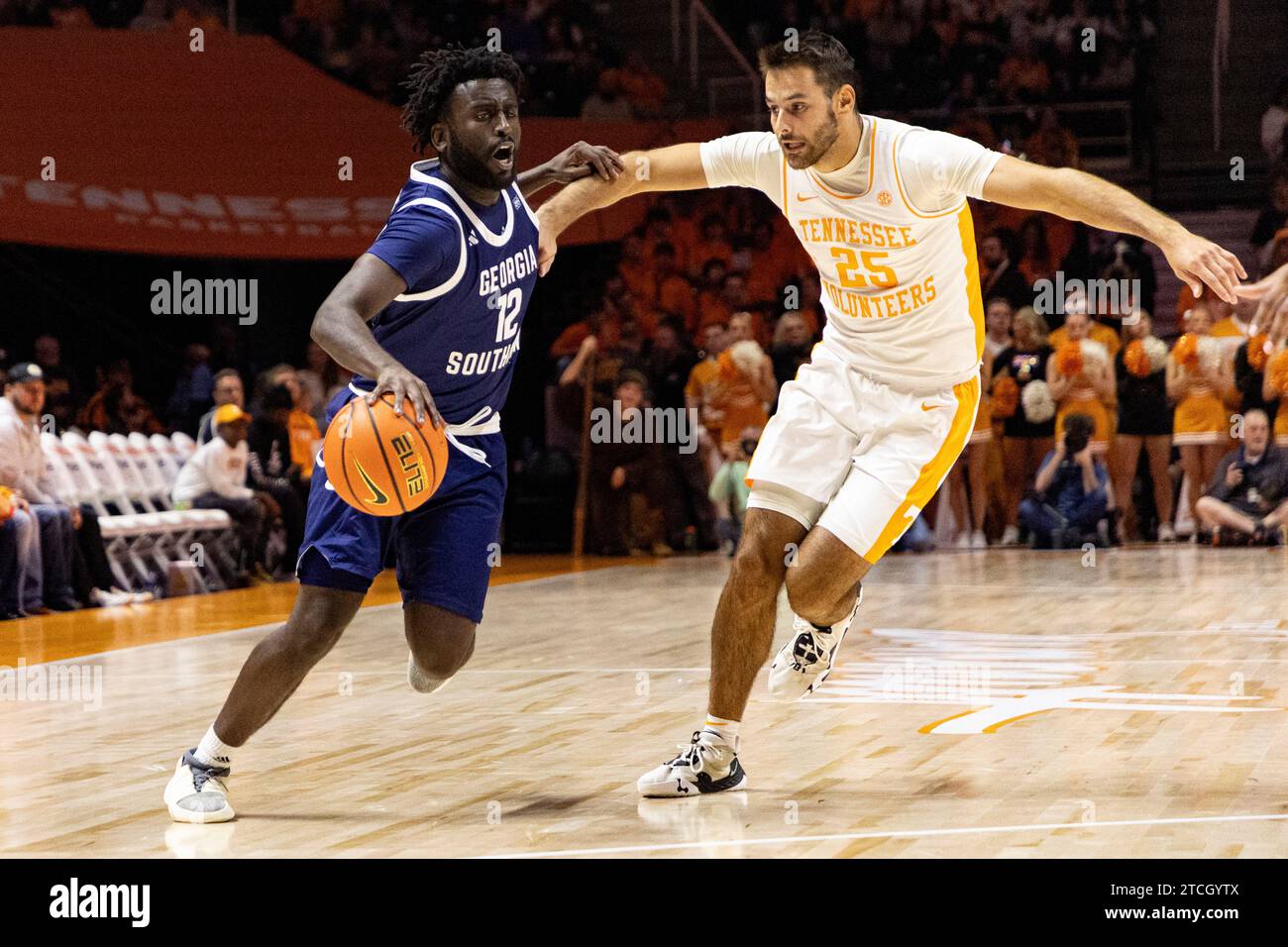 Georgia Southern guard Tyren Moore (12) drives as Tennessee guard ...