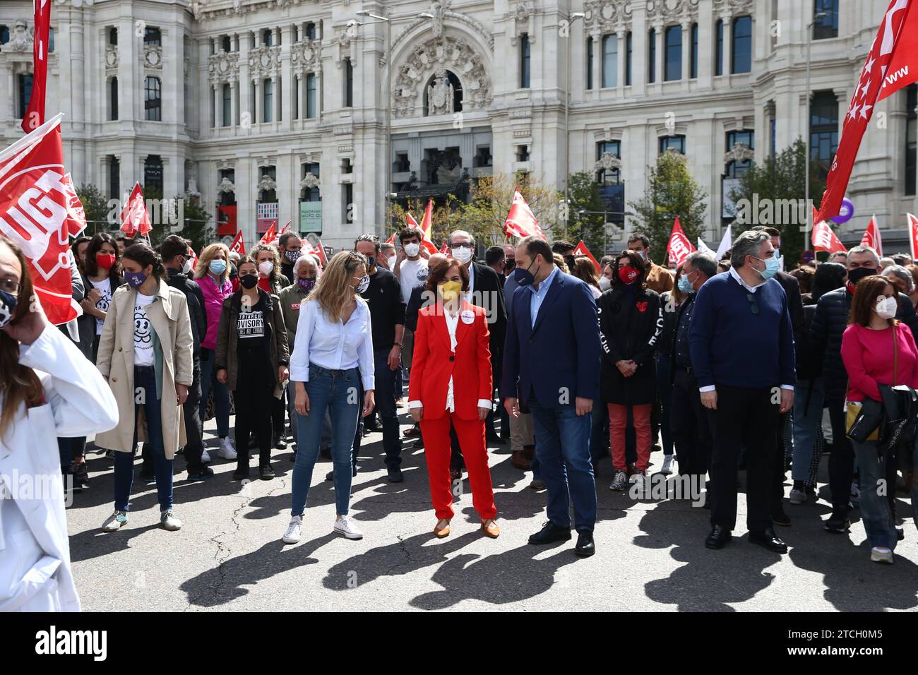 Madrid, 05/01/2021. Demonstration on May 1, Labor Day, under the motto ...