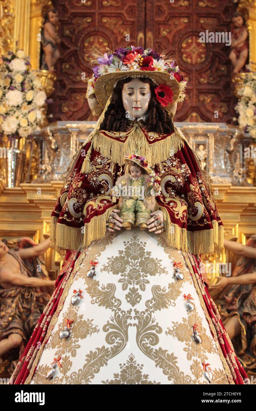 08/12/2012. Virgen del Rocío dressed as a shepherdess. Credit: Album ...