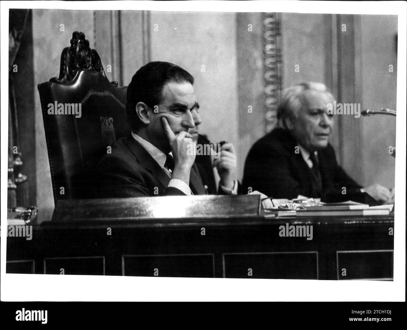 02/17/1981. An image of Landelino Lavilla in the Congress of Deputies ...