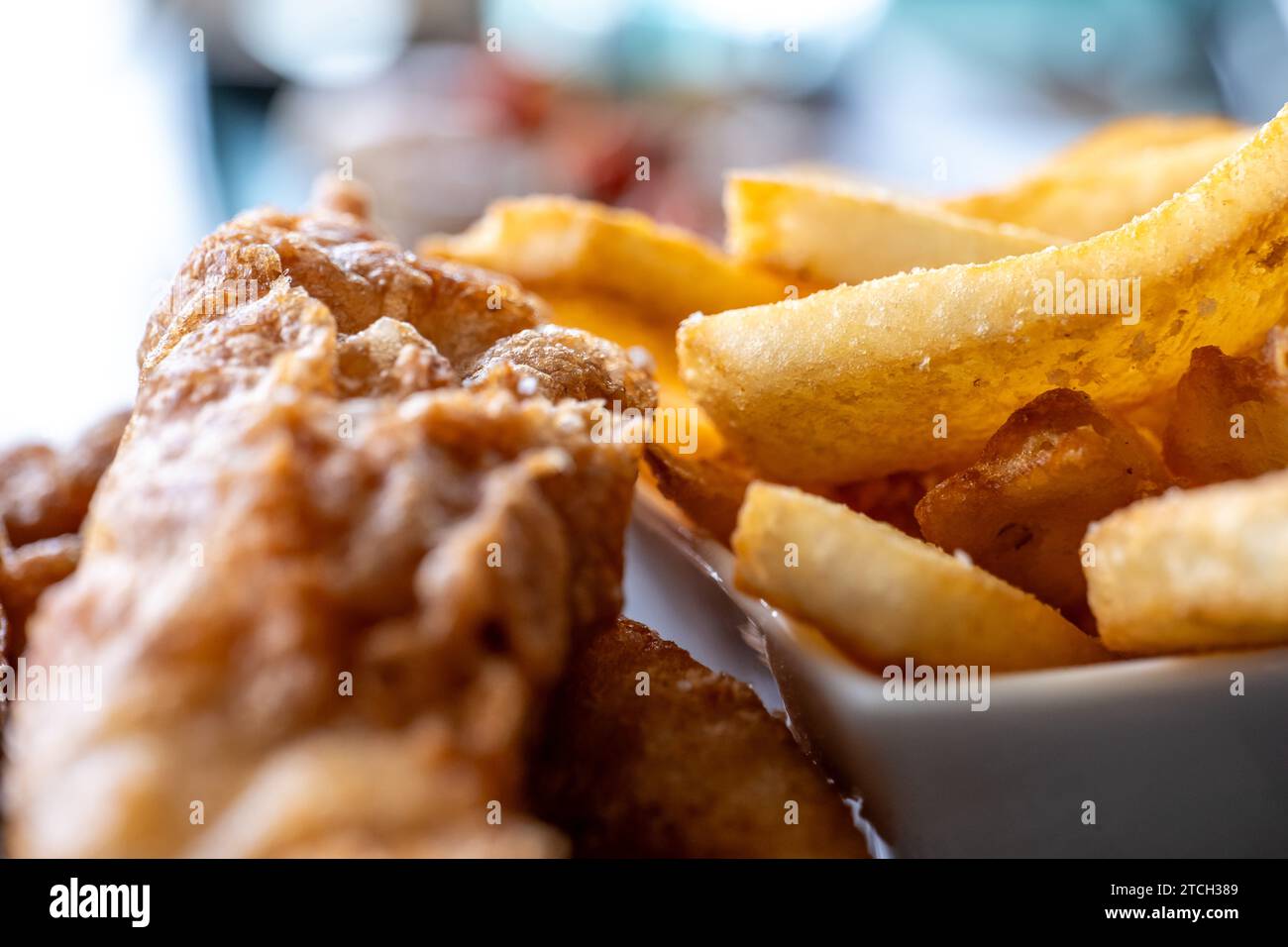 Macro Photo of Fish and Chips at a Restaurant Stock Photo - Alamy