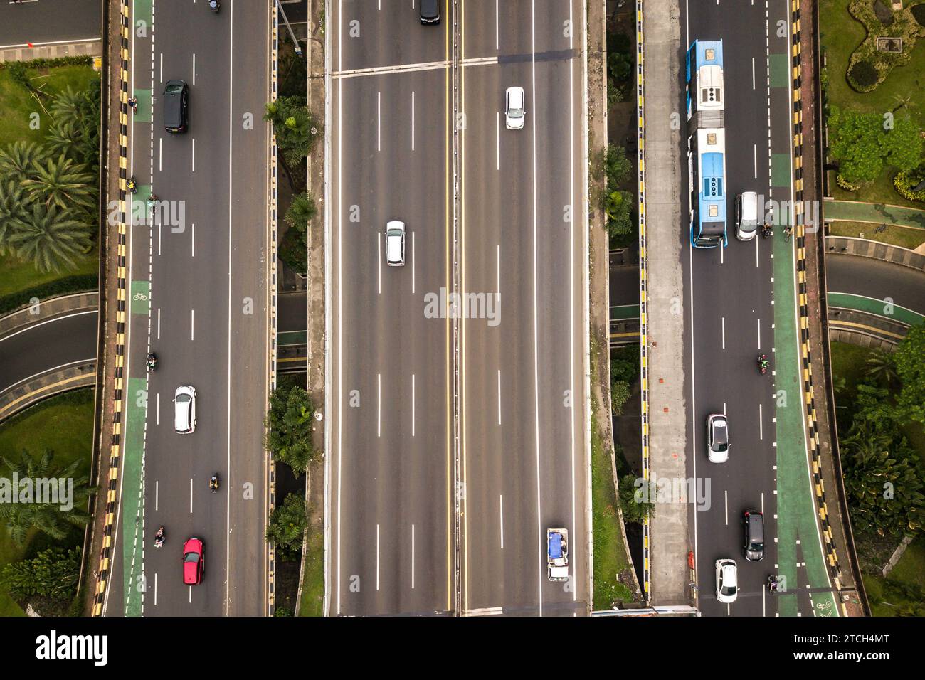 Aerial drone photograph of the traffic on a multilane road in Jakarta, Indonesia Stock Photo - Alamy