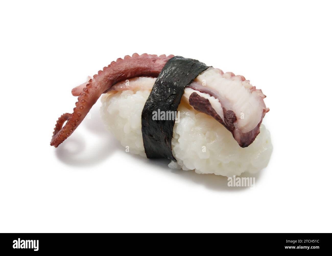 sushi with octopus isolated on white background Stock Photo - Alamy