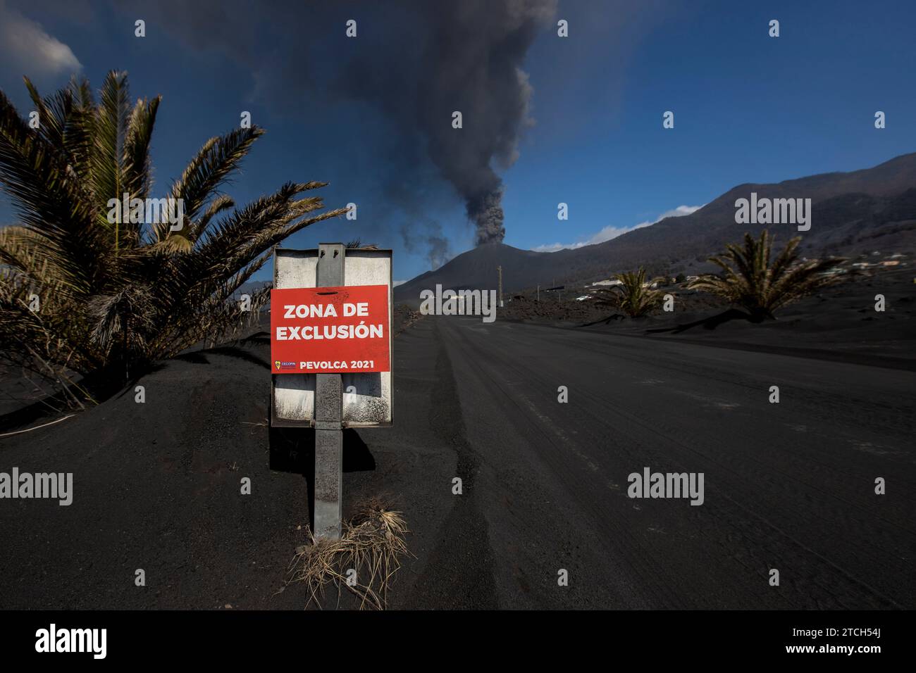La Palma, 11/10/2021. Views of the summit volcano from Las Manchas ...