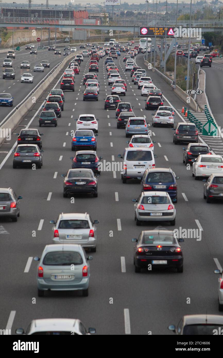 Madrid, 11/01/2016. Entrance to Madrid on the A6. Photo: Isabel Permuy ...
