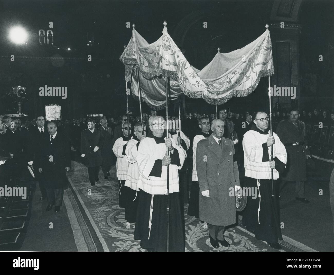Madrid, 12/22/1973. HE the Head of State Francisco Franco, enters under ...