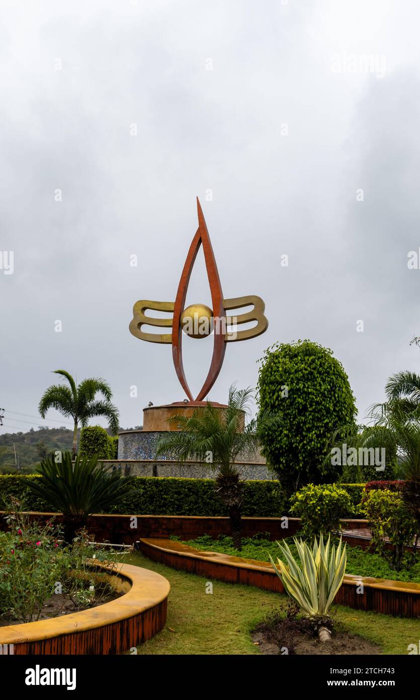 holy third eye of hindu god shiva called trinetra with bright sky at ...