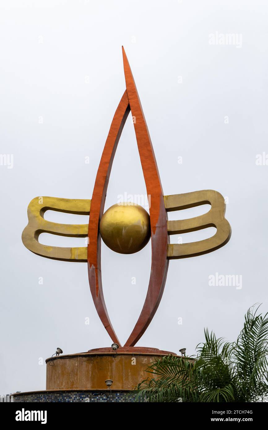 holy third eye of hindu god shiva called trinetra with bright sky at ...