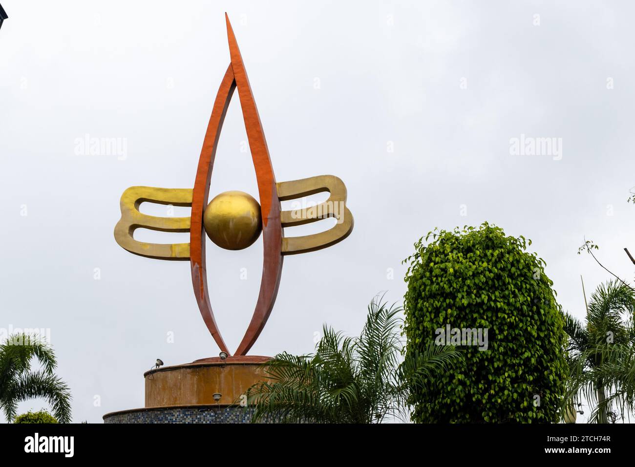 holy third eye of hindu god shiva called trinetra with bright sky at ...