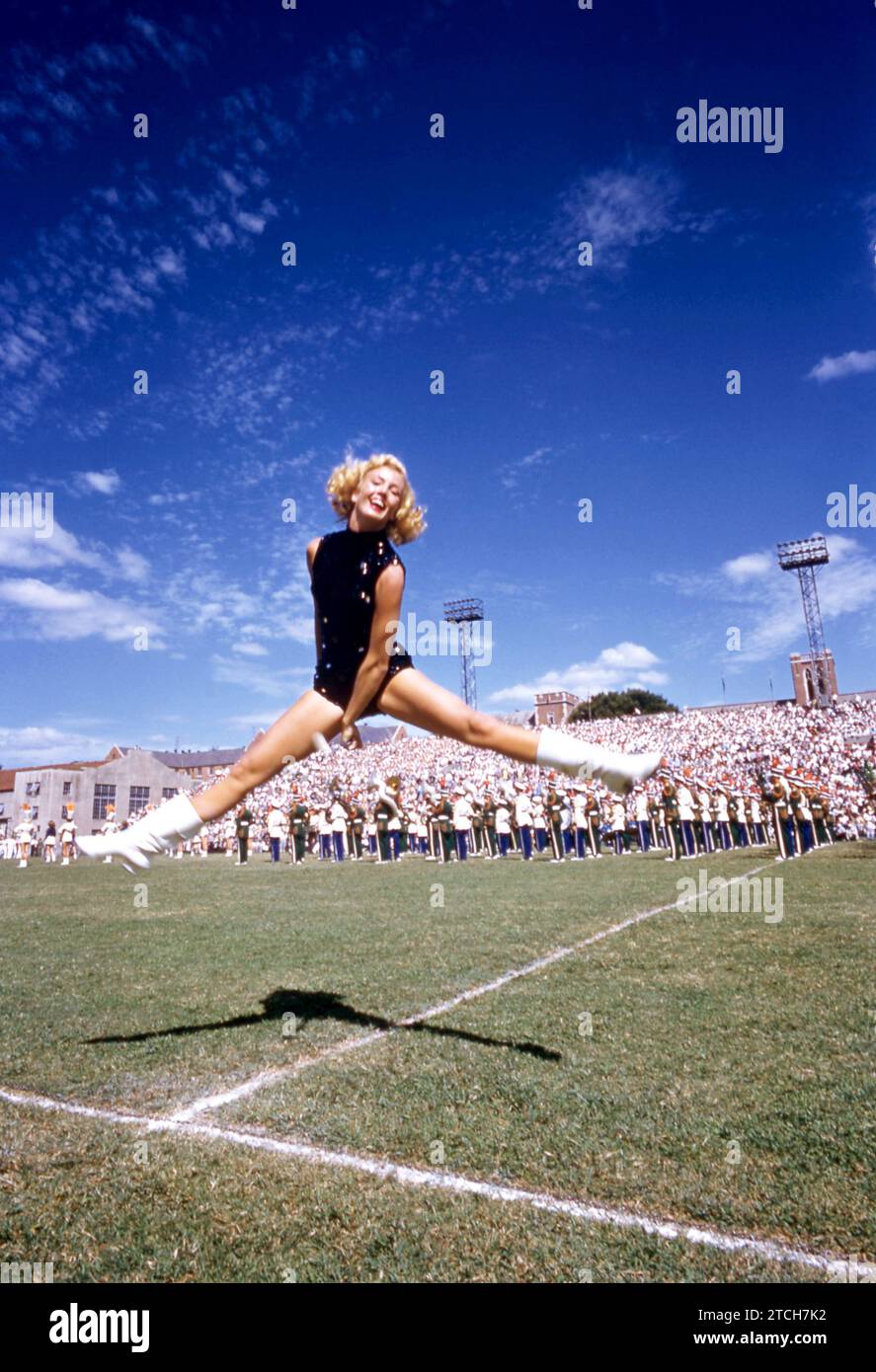 ATLANTA, GA - SEPTEMBER 17: A baton twirler dances on the field as the ...