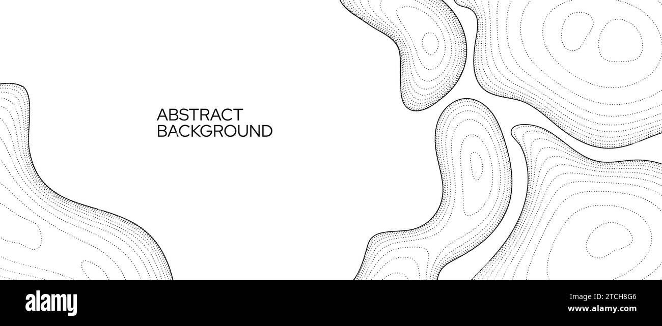 Black and white abstract line background. Topographic contour map ...