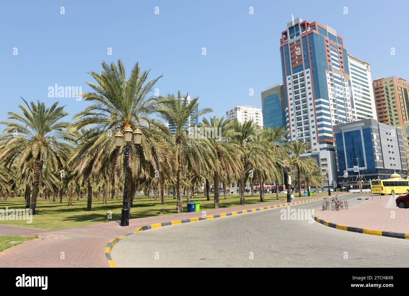 Al Nakheel Oasis along the corniche in Sharjah, UAE Stock Photo - Alamy