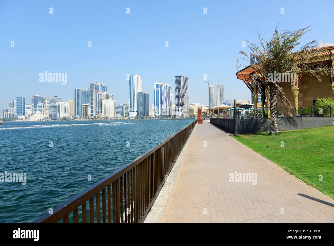 Walking along the Corniche in Sharjah, UAE Stock Photo - Alamy