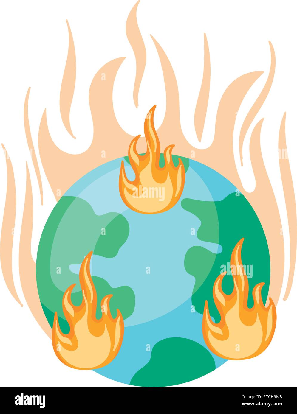 Planet earth in flames Stock Vector Images - Alamy