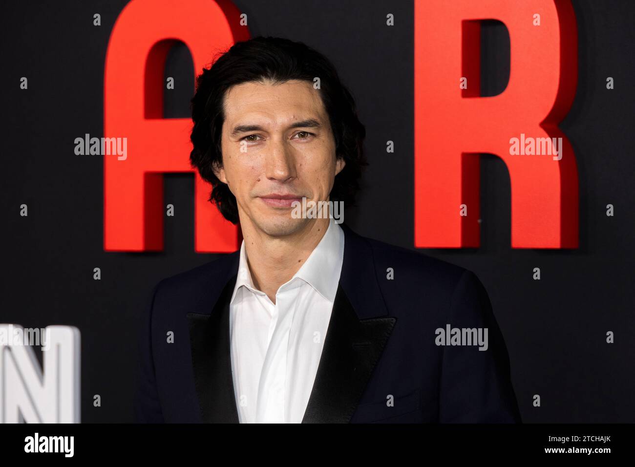 Adam Driver arrives at the premiere of "Ferrari," Tuesday, Dec. 12 ...