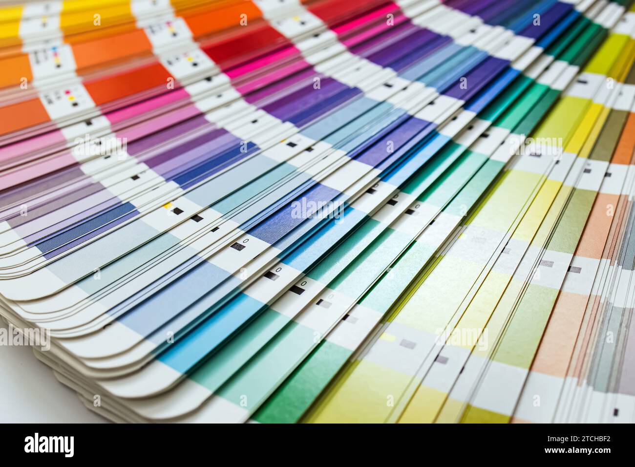 Color swatches, paint color guide close-up, graphic design and printing ...