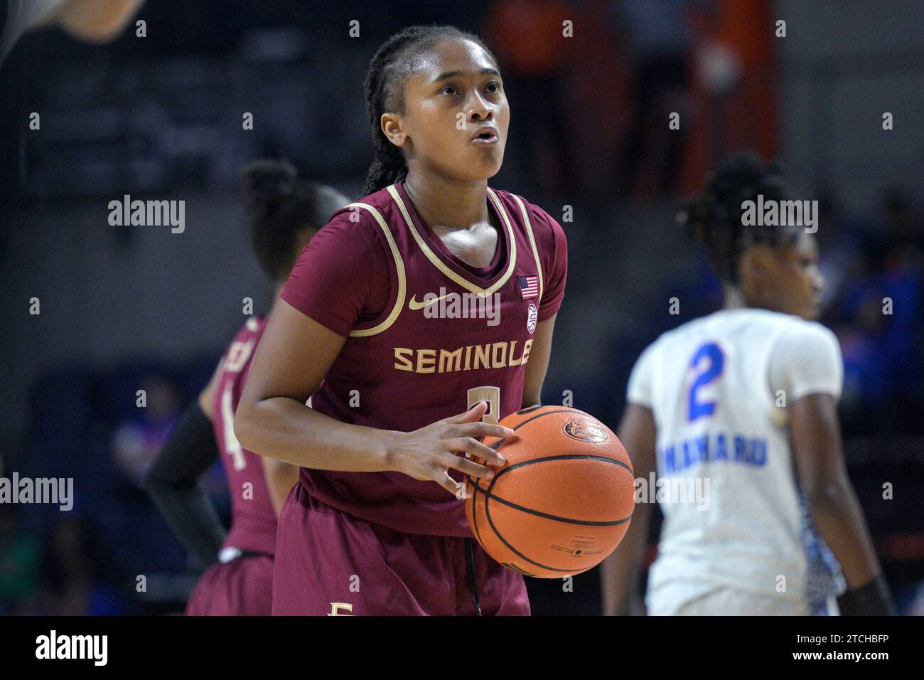Florida State guard O'Mariah Gordon (3) attempts a foul shot during the ...