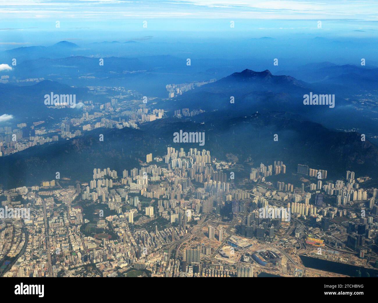 Aerial view of Ma On Shan and Kowloon in Hong Kong Stock Photo - Alamy