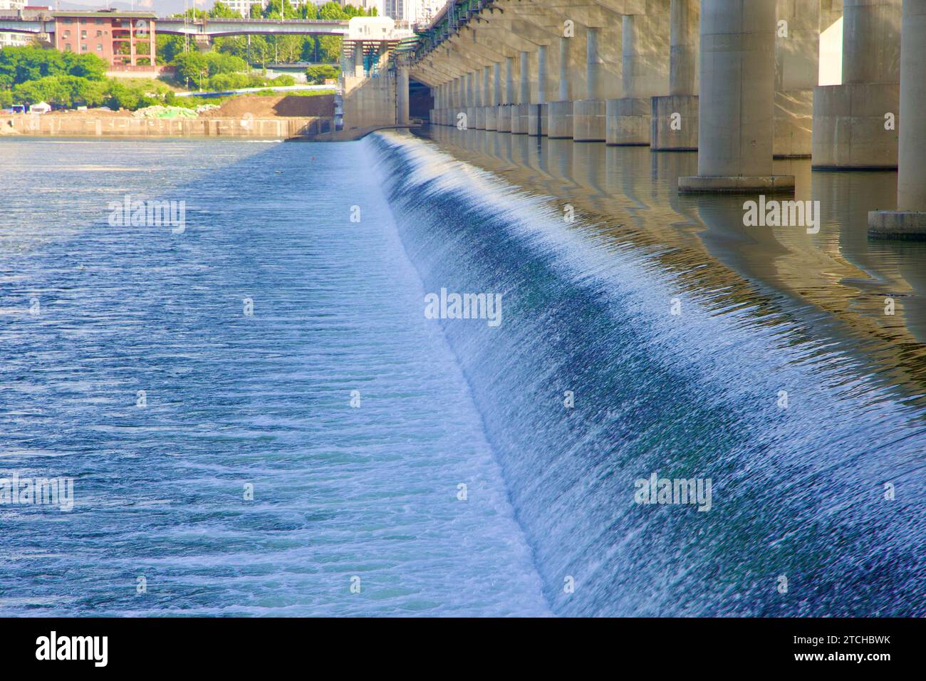Seoul, South Korea - June 2, 2023: A detailed view of water gracefully ...
