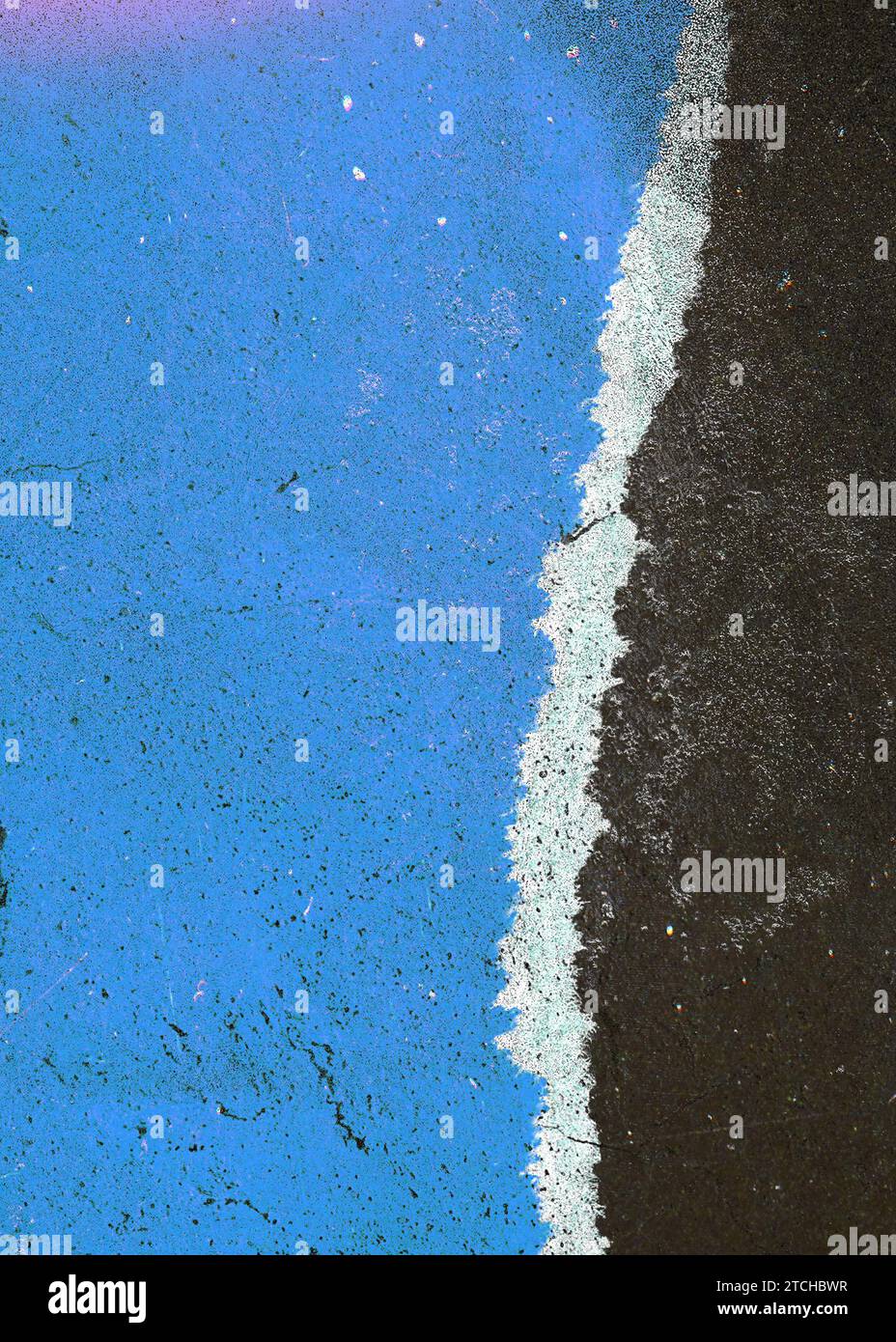 blue ripped paper torn edges strips isolated on black background ...