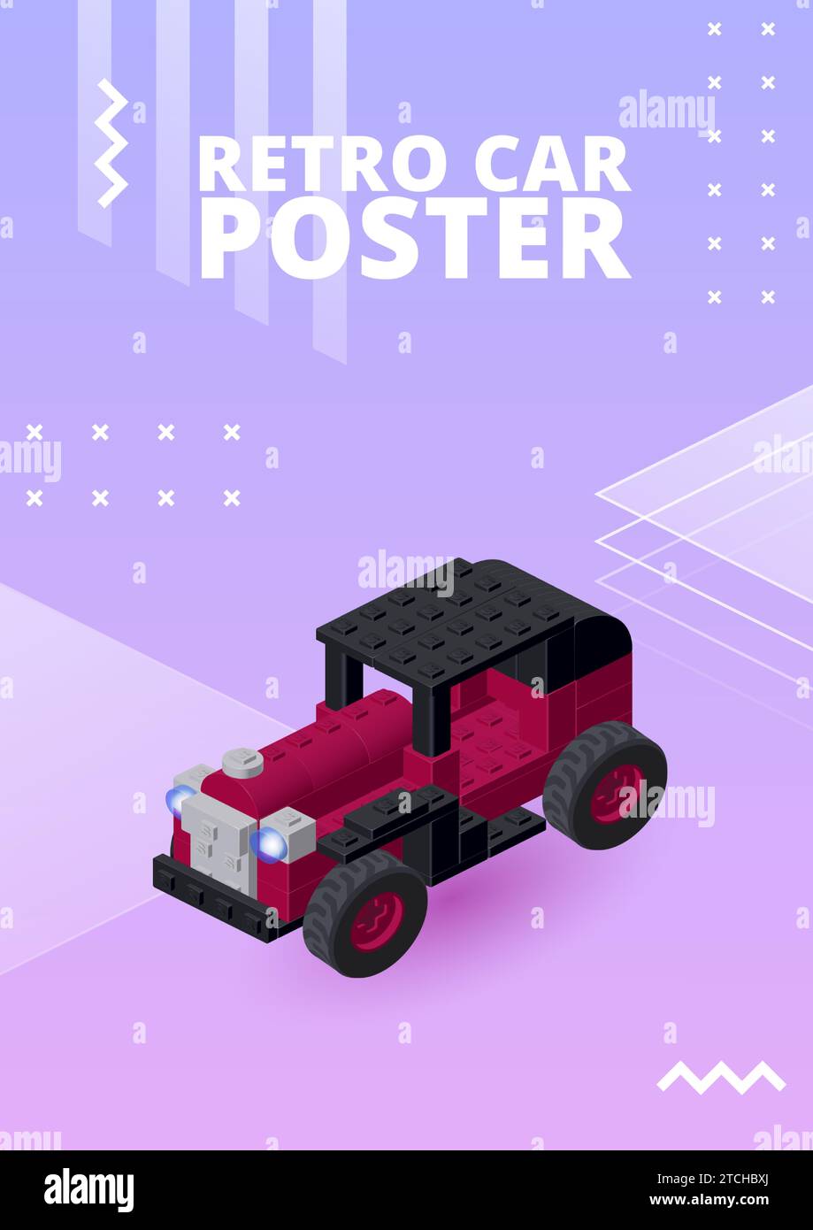 Retro car poster for print and design. Vector illustration Stock Vector ...