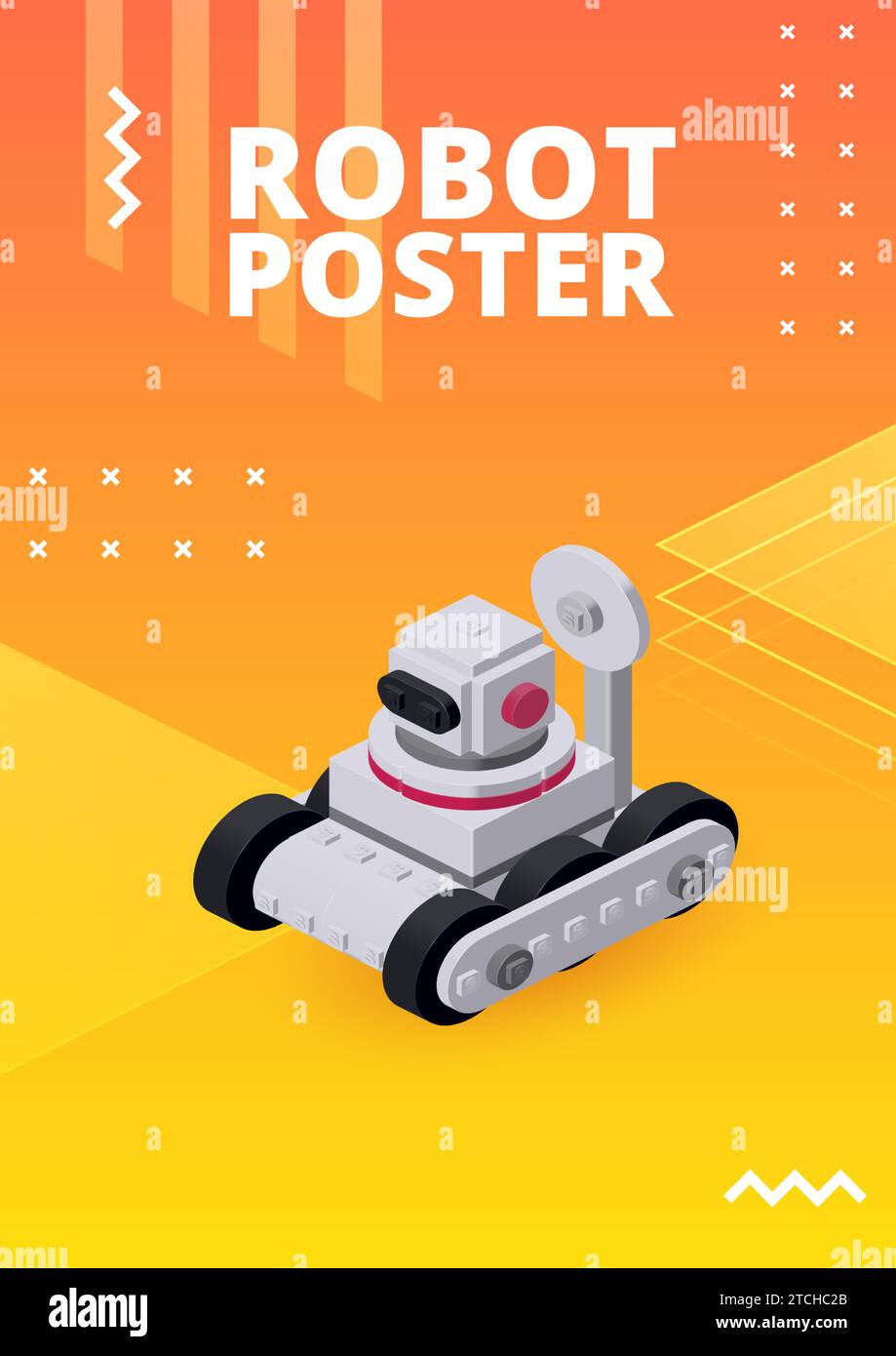 Rover robot poster for print and design. Vector illustration Stock ...