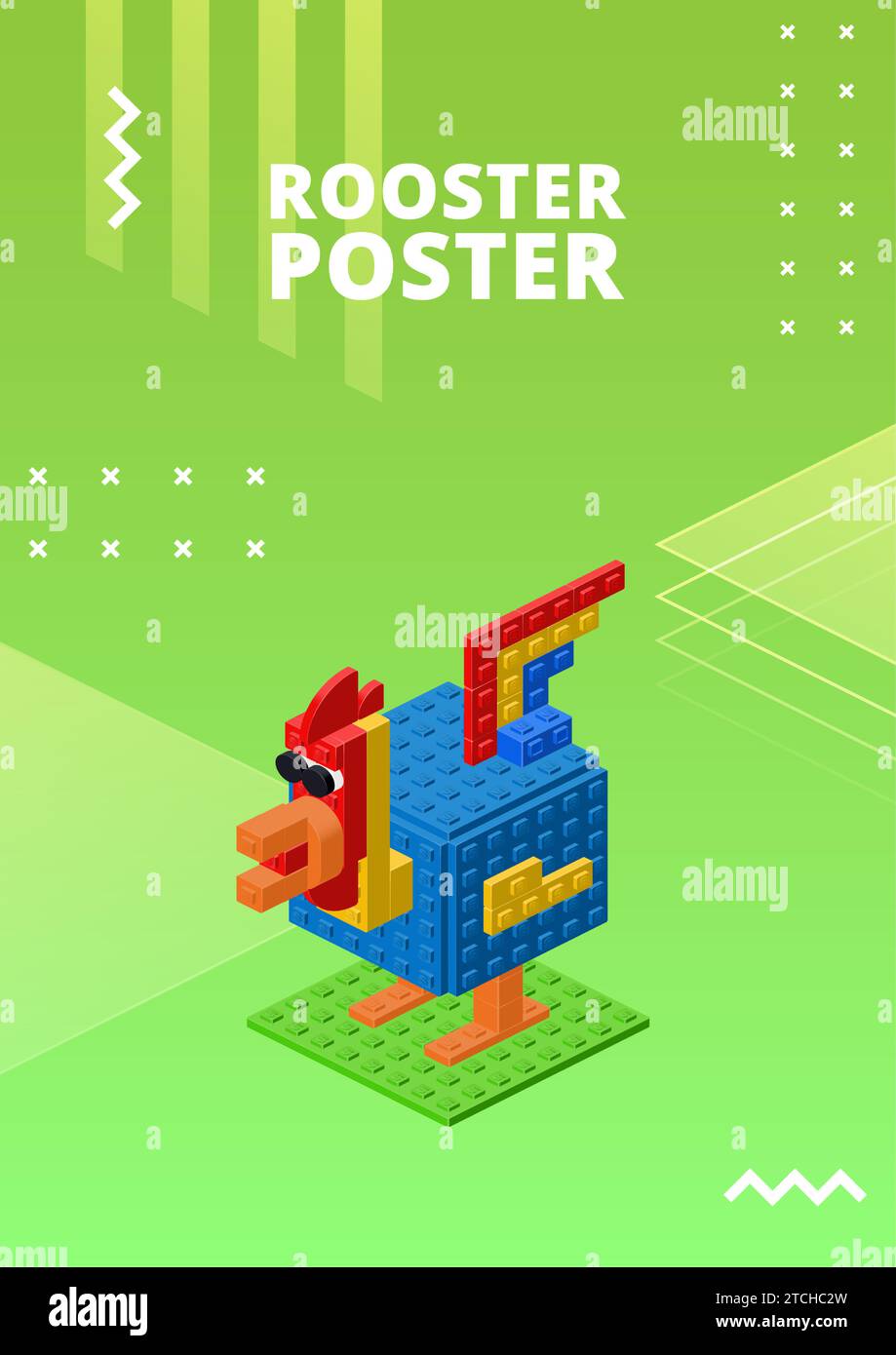 Rooster poster for print and design. Vector illustration Stock Vector ...