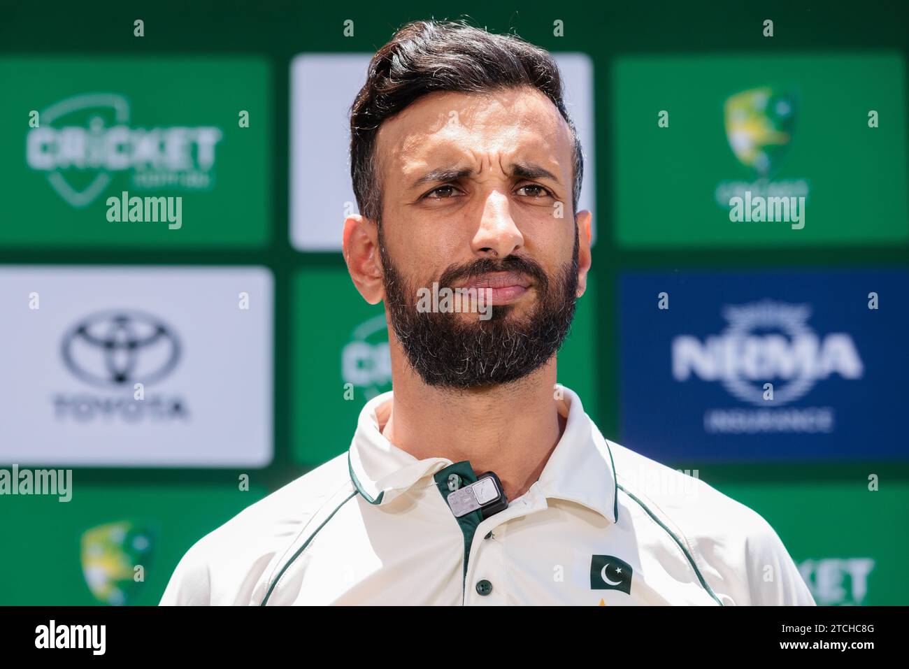 Perth, Australia. 13th Dec, 2023. Pakistan captain Shan Masood is seen ...