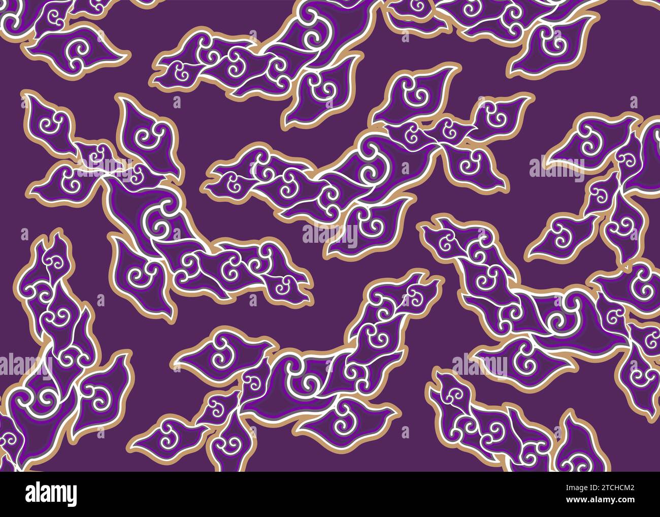 Mega Mendung motif, batik motif typical of West Java Indonesia, curved ...