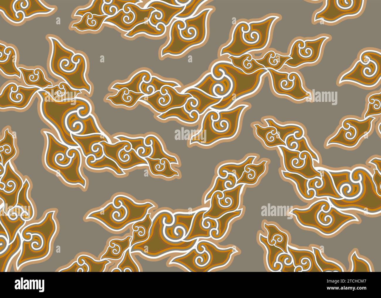 Mega Mendung motif, batik motif typical of West Java Indonesia, curved ...