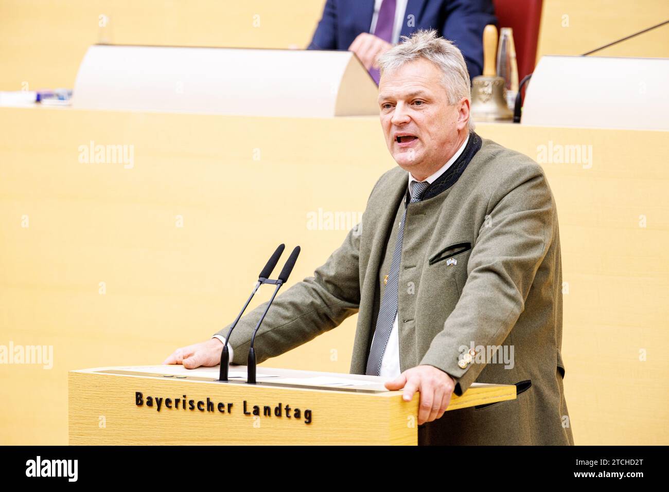 Munich, Germany. 12th Dec, 2023. Roland Weigert (Freie Wähler) speaks ...