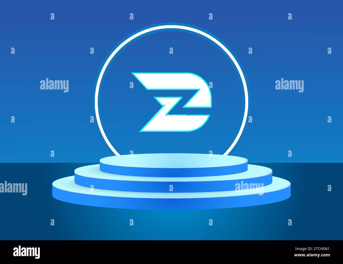 Letter DZ blue logo sign. Vector logo design for business Stock Vector ...