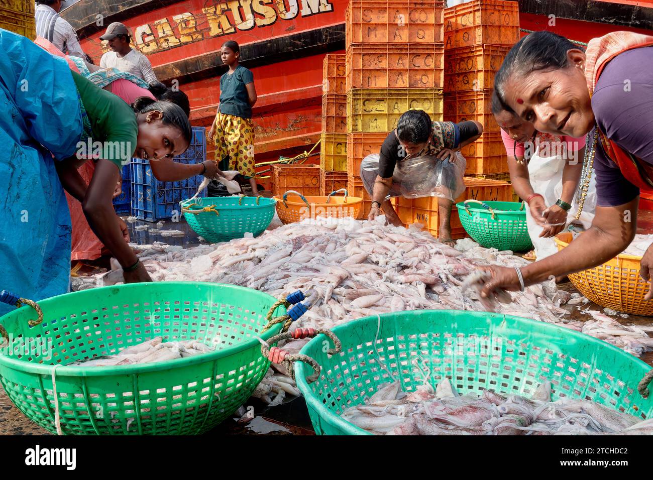 Women at the Old Port in Mangalore, Karnataka, South India, India ...