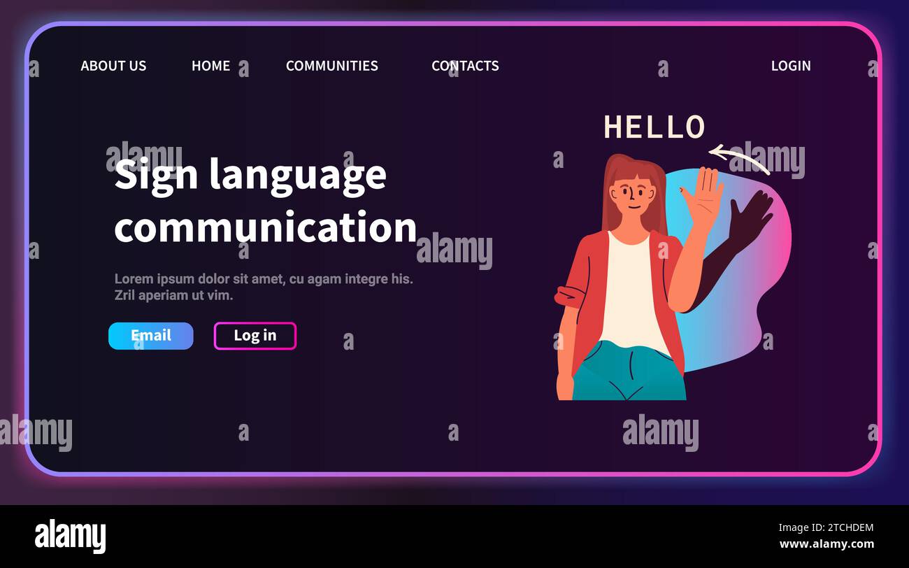 woman with hearing aid disabled girl using sign language showing hello ...