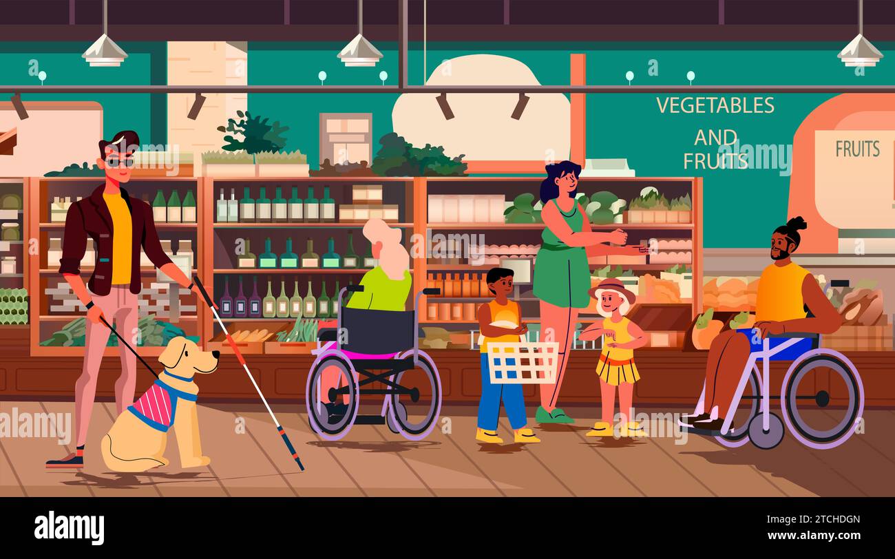 Disable people group Stock Vector Images - Alamy