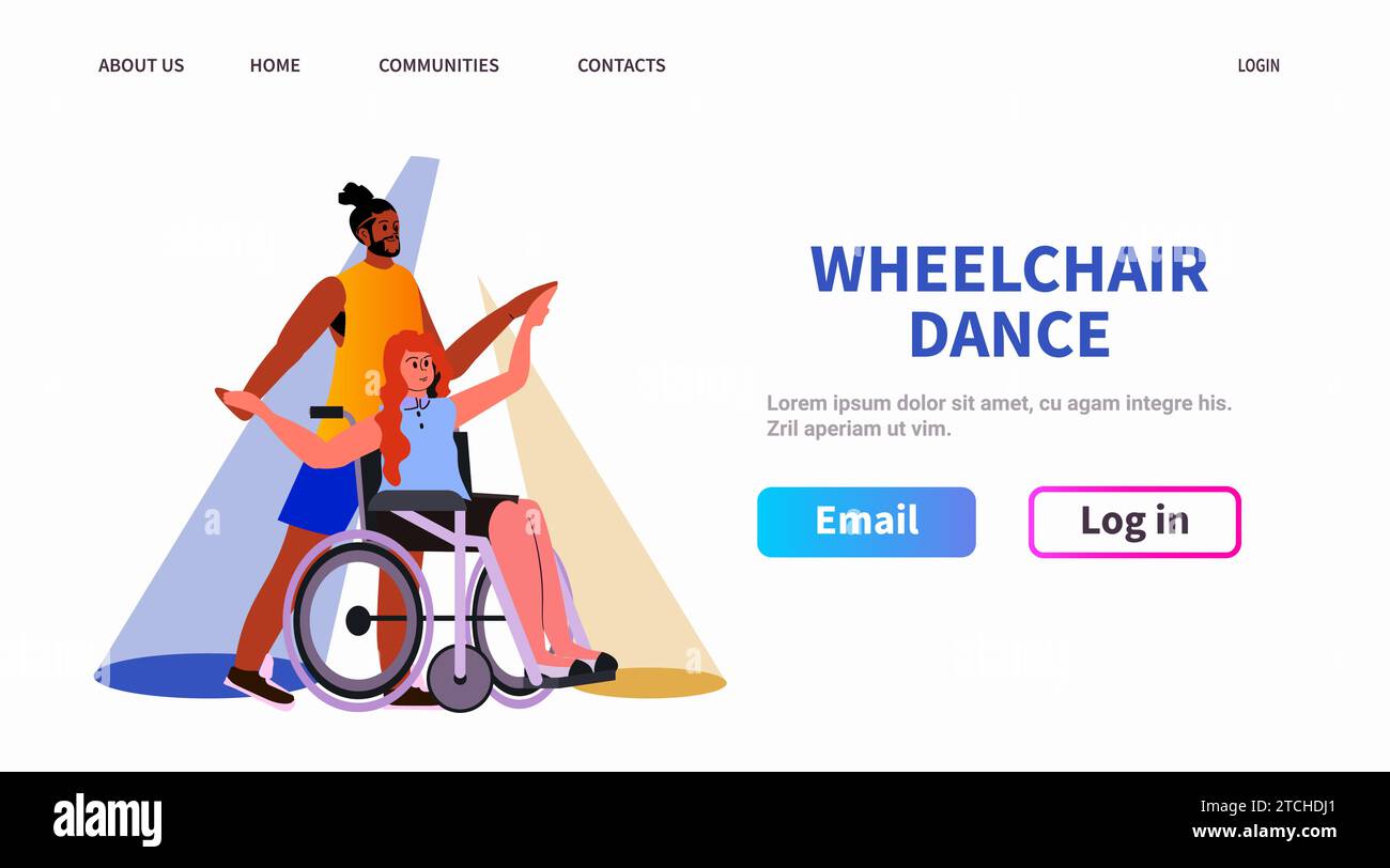 disabled woman sitting in wheelchair and dancing with african american ...