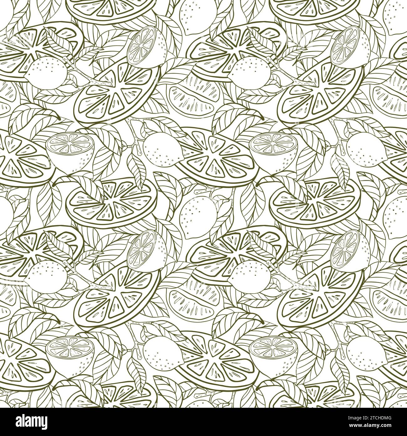 Stylish summer pattern with lemon branch, lemon flowers. Background ...