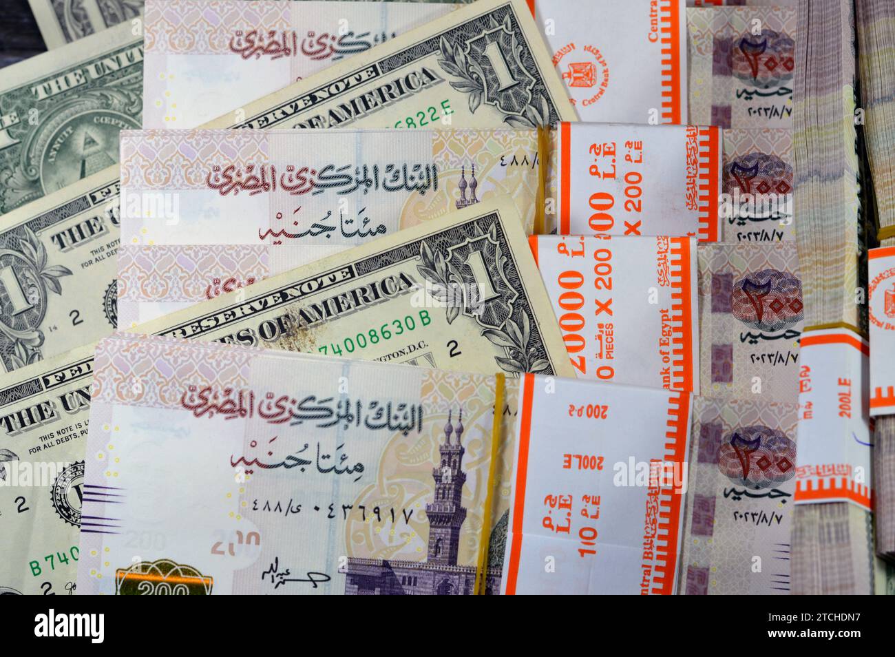 Piles and Stacks of Egypt money thousands of Pounds currency banknotes ...