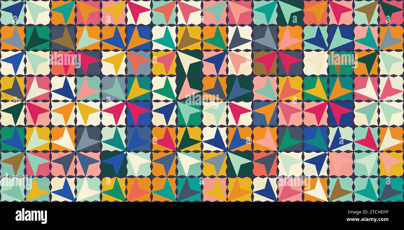 Abstract geometric shapes seamless pattern. Vector illustration. Ideal ...