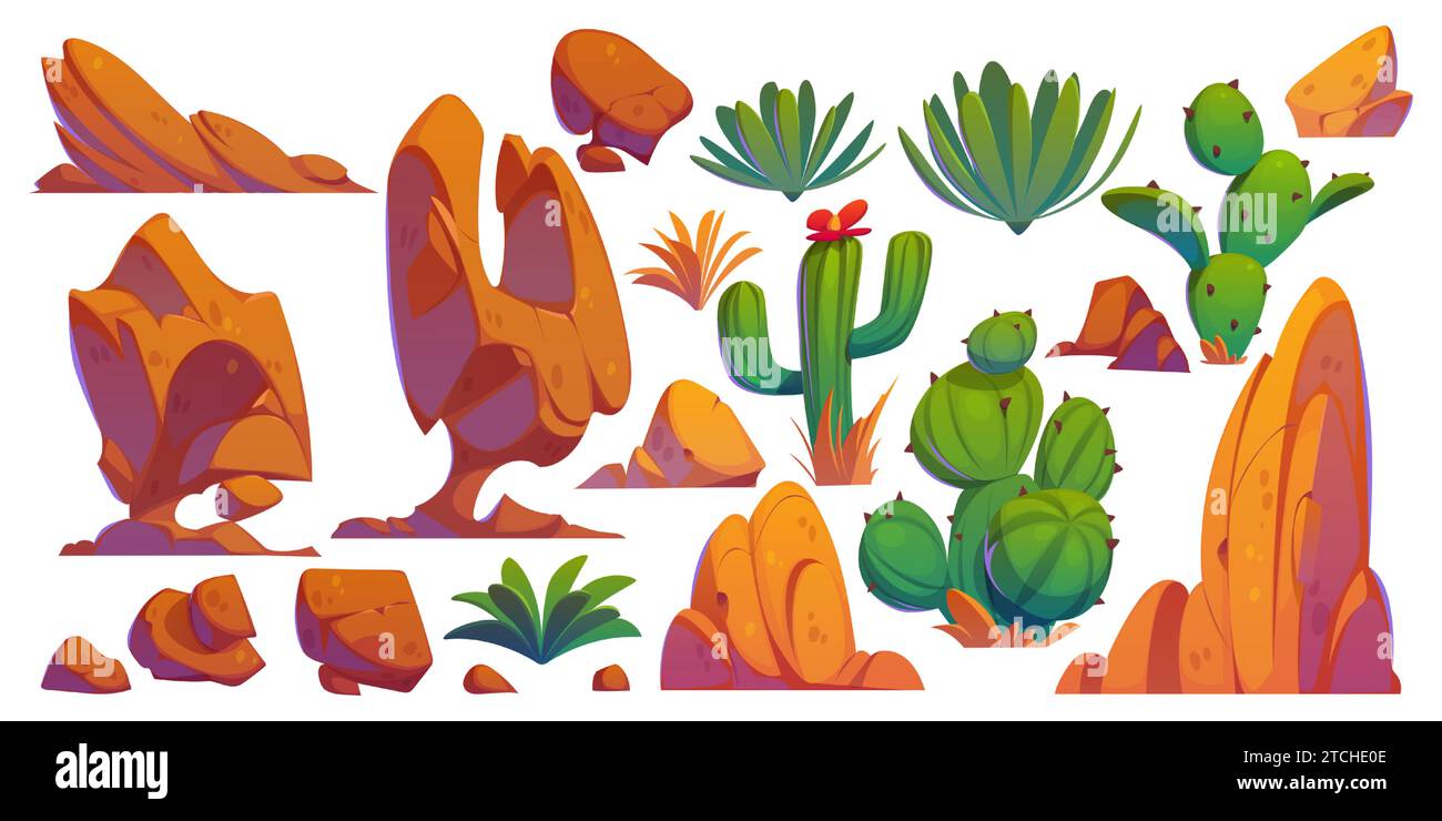 Elements for creating desert arizona or african landscape - green ...