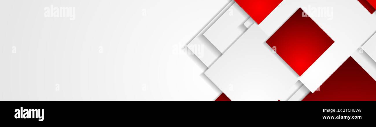 Red and grey squares abstract geometric hi-tech background. Vector banner design Stock Vector ...