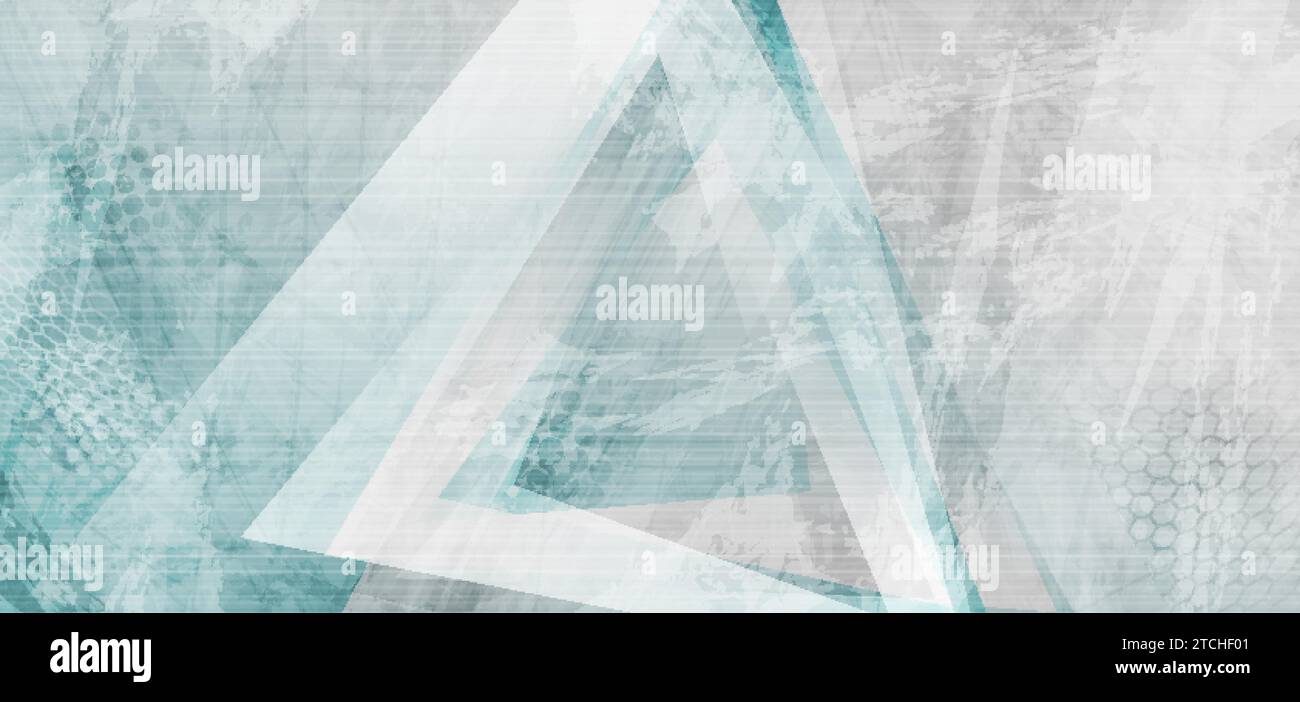Blue and grey grunge triangles abstract geometric background. Vector ...