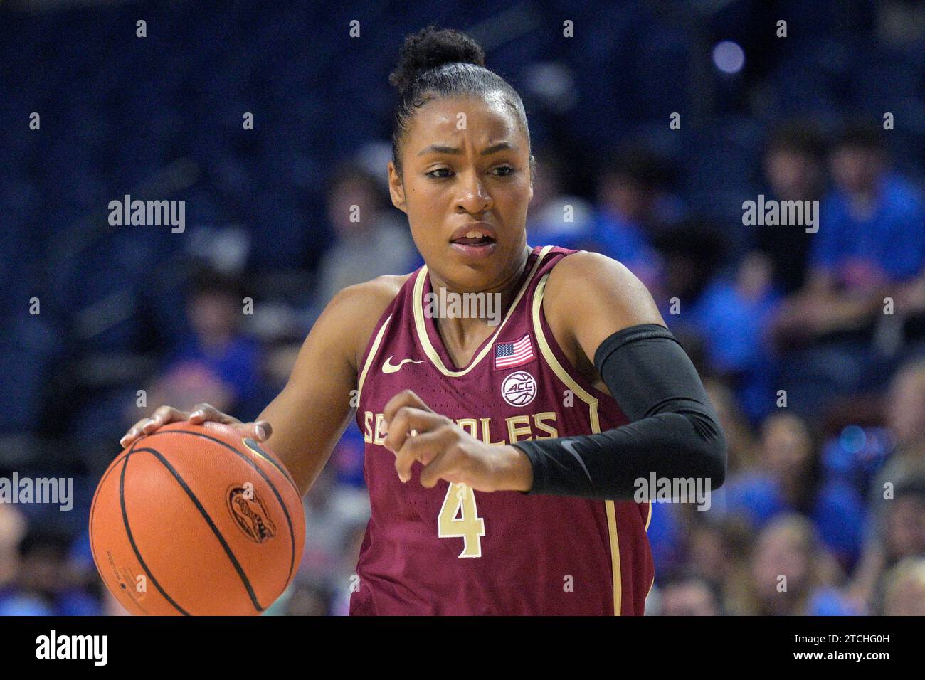 Florida State guard Sara Bejedi (4) drives to the basket against ...