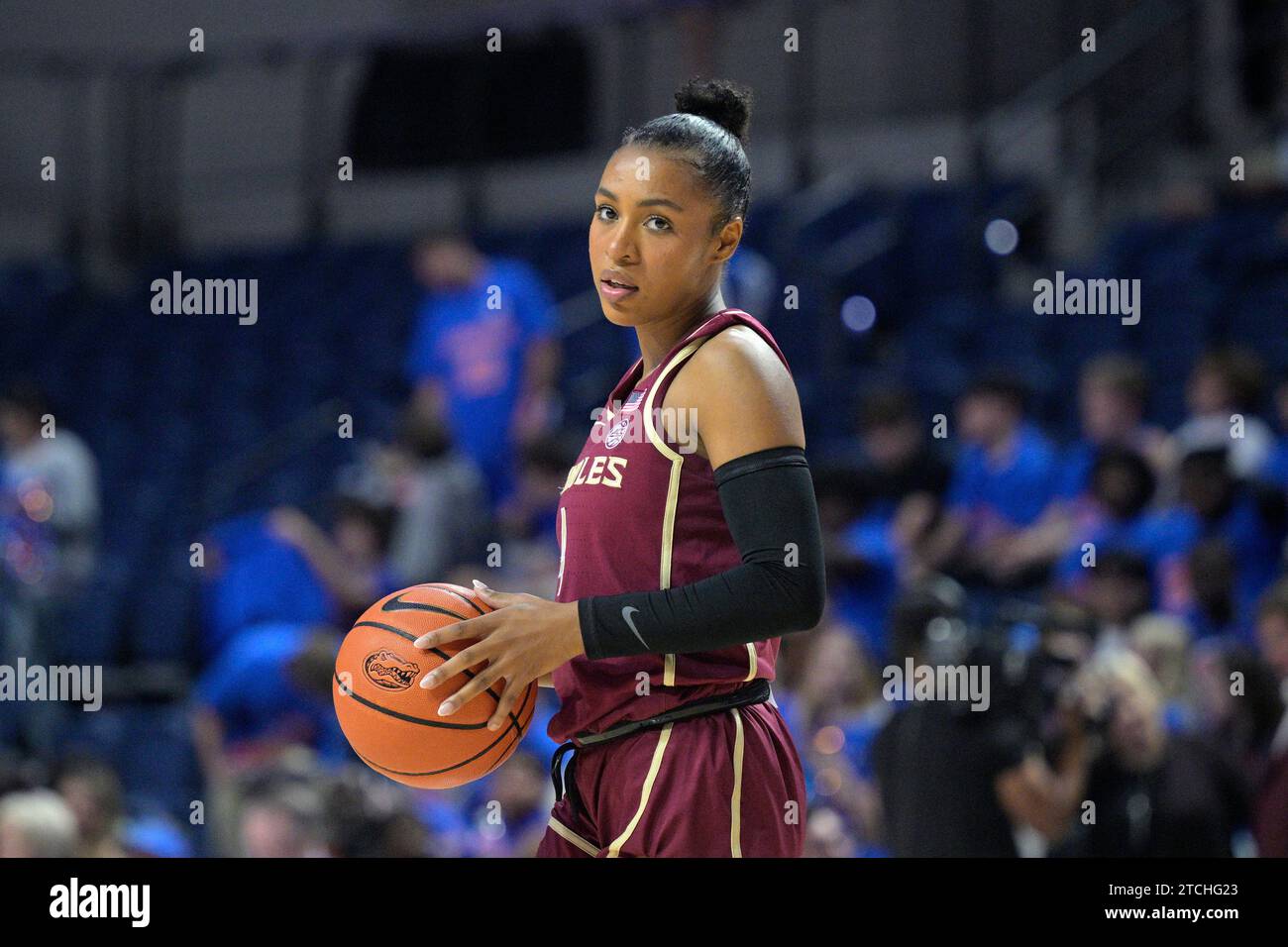 Florida State guard Sara Bejedi (4) stands on the court during the ...