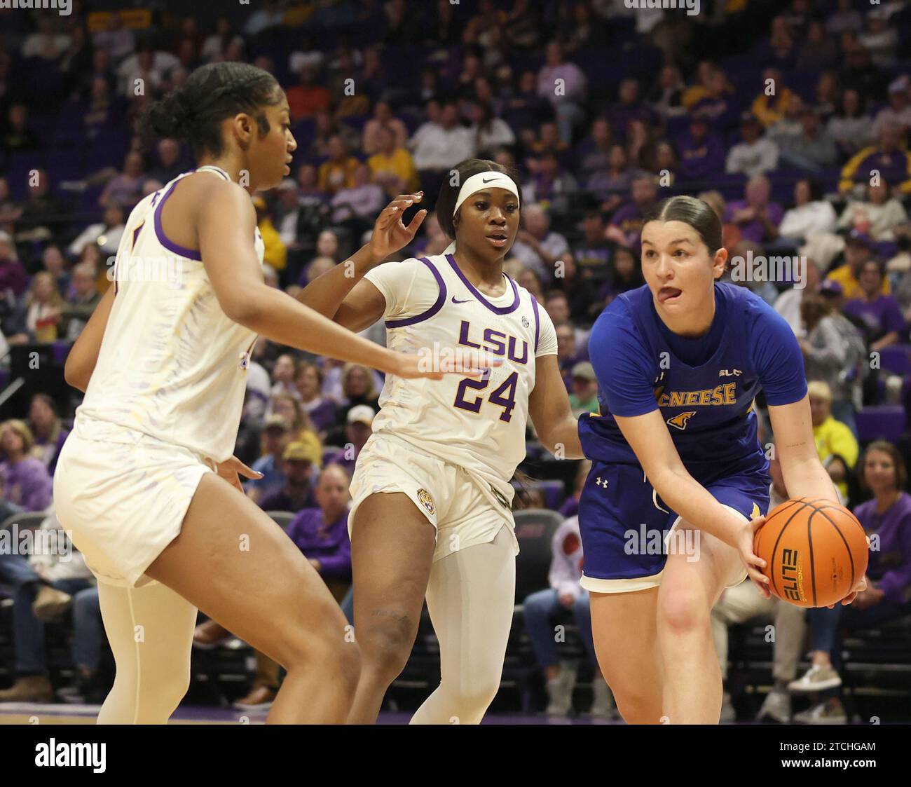 Baton Rouge, USA. 12th Dec, 2023. McNeese Cowgirls forward Julia Puente ...