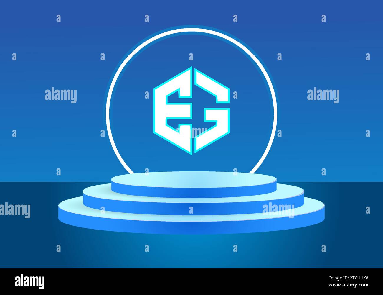 Letter EG blue logo sign. Vector logo design for business Stock Vector ...