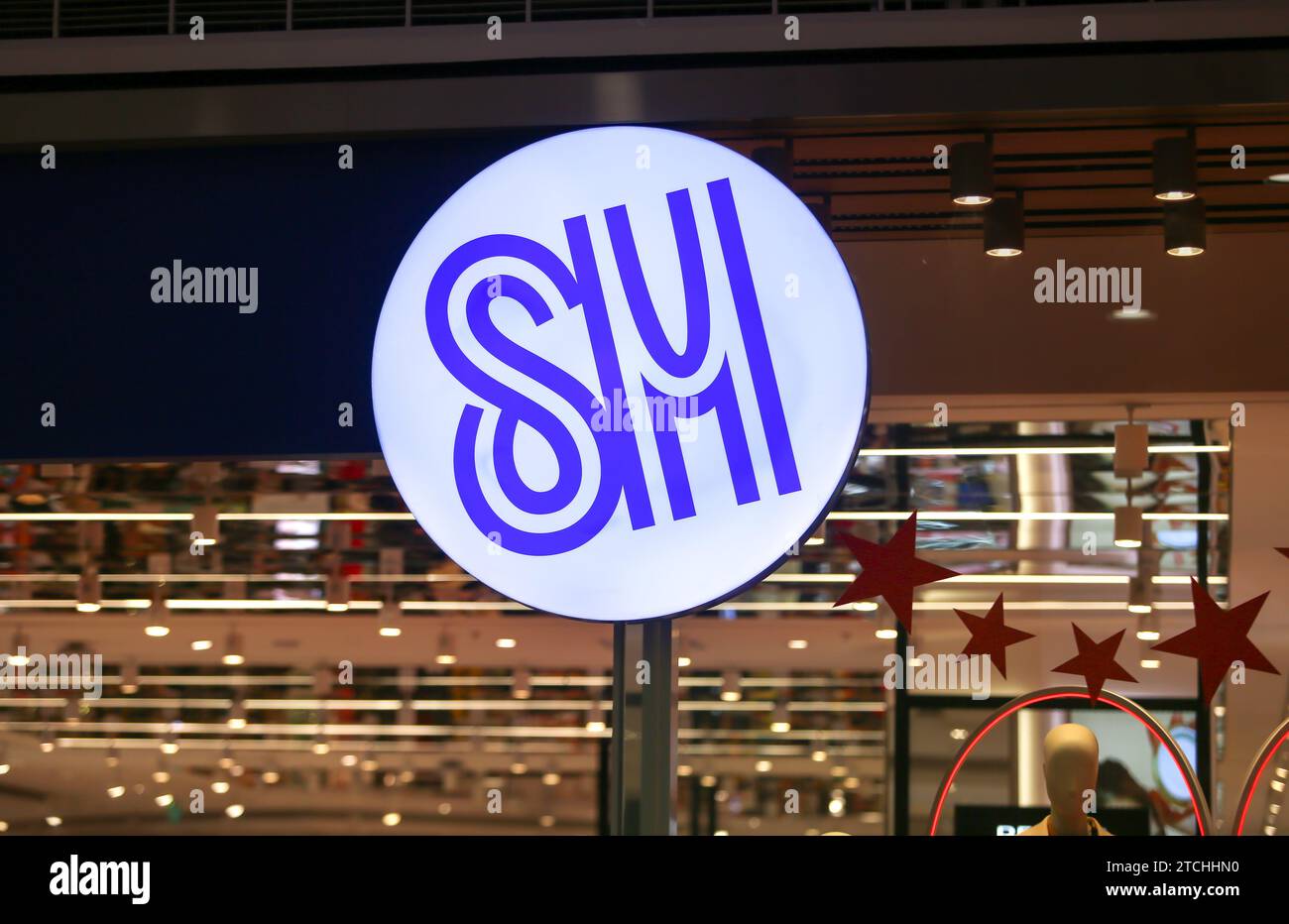 Philippines brand SM Supermalls new logo in Santo Tomas new Stock Photo - Alamy